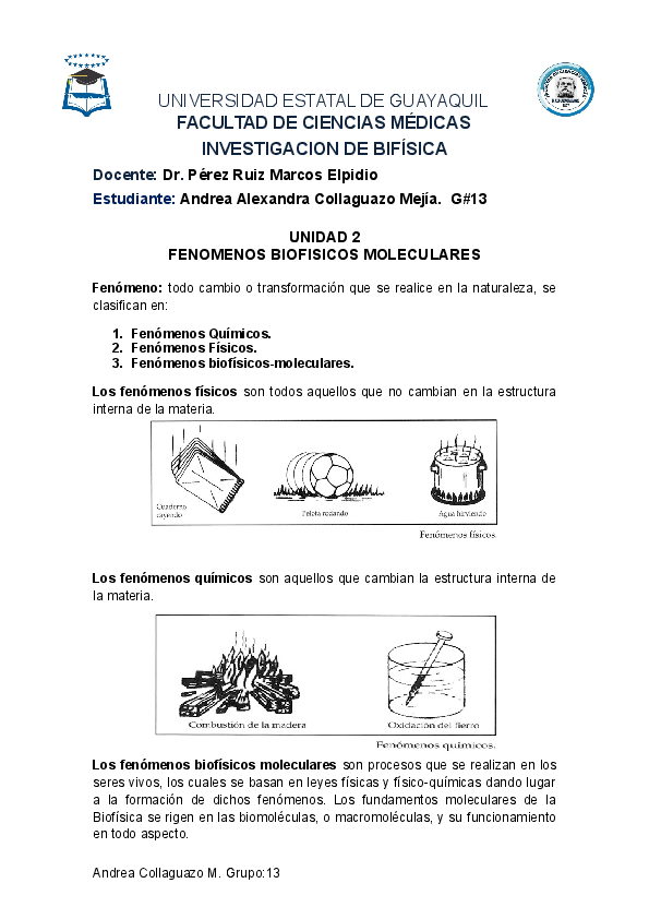 (DOC) FENOMENOS BIOFISICOS MOLECULARES