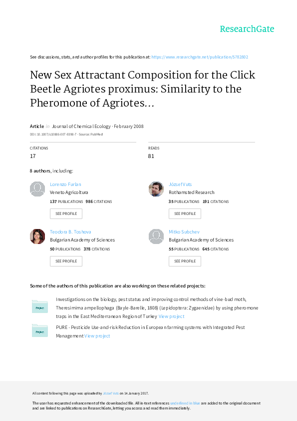 (PDF) A common mode of attraction of larvae and adults of insect ...