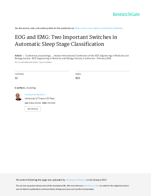 (PDF) EOG and EMG: two important switches in automatic sleep stage ...
