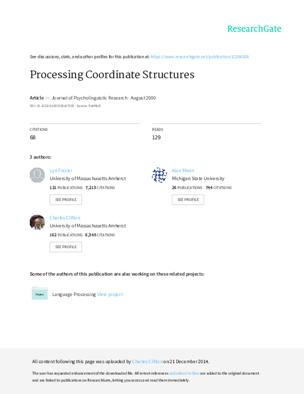 (PDF) Processing coordinate structures