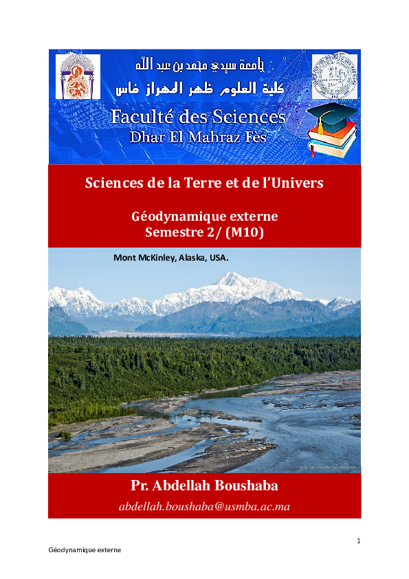 (PDF) GEODYNAMIQUE EXTERNE (M10) Géodynamique externe Semestre 2/ (M10) Objectifs du module