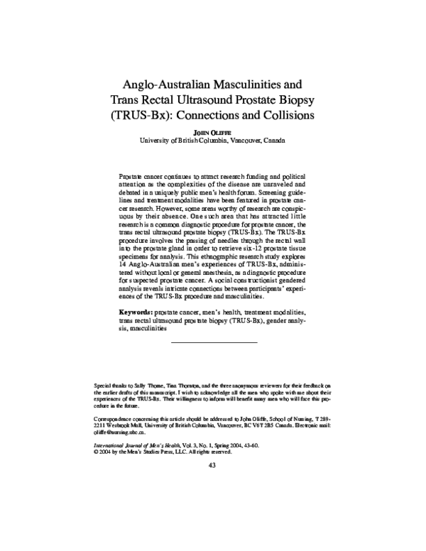 (PDF) Anglo-Australian masculinities and trans rectal ultrasound ...