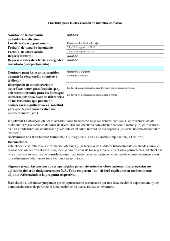 (PDF) Anexo NIA 501 Check list