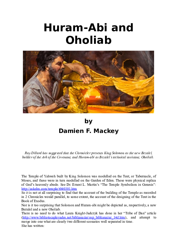 (DOC) Huram-Abi and Oholiab