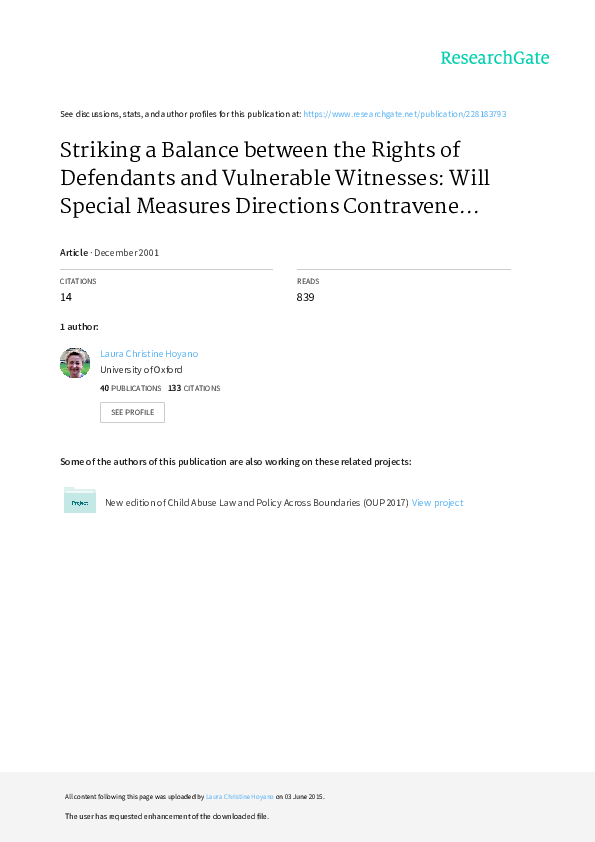(PDF) Striking a balance between the rights of defendants and ...