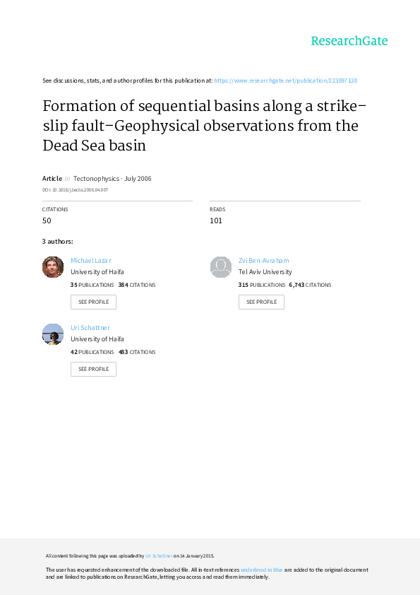 (PDF) Formation of sequential basins along a strike-slip fault ...