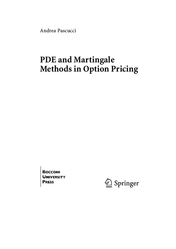 (PDF) PDE and Martingale Methods in Option Pricing