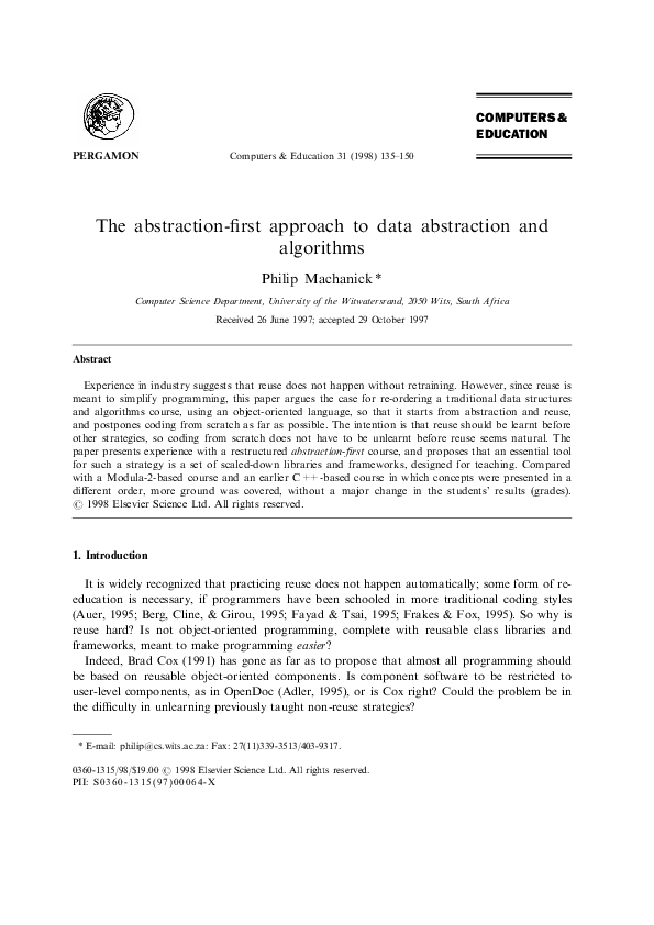 (PDF) The abstraction-first approach to data abstraction and algorithms