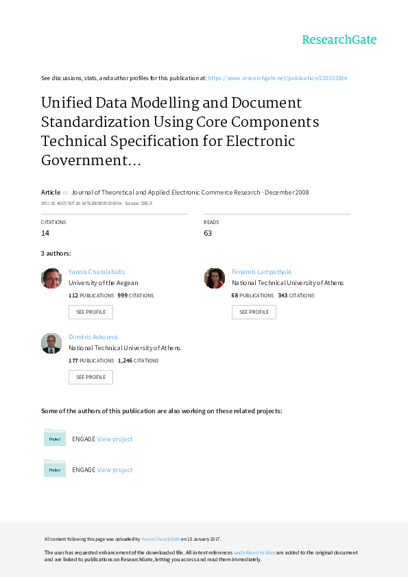 (PDF) UNIFIED DATA MODELLING AND DOCUMENT STANDARDIZATION USING CORE ...