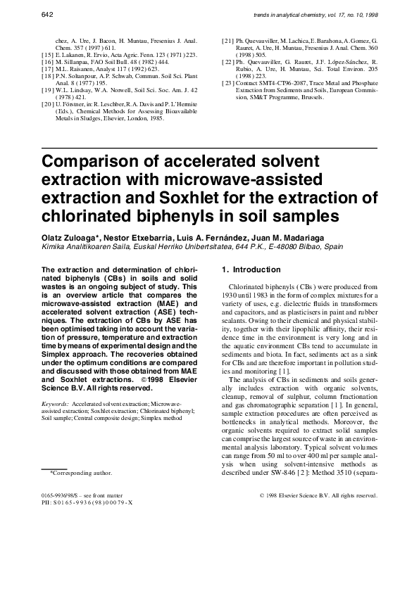 (PDF) Comparison of accelerated solvent extraction with microwave ...