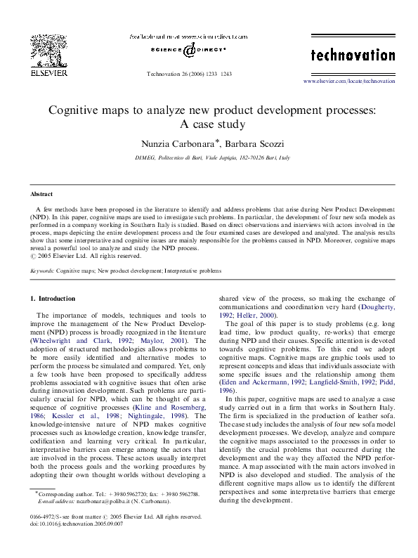 (PDF) Cognitive maps to analyze new product development processes: A ...