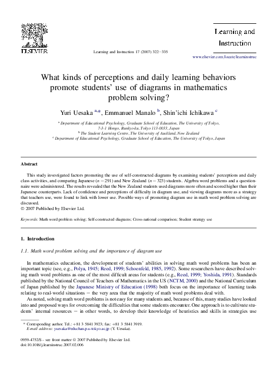 (PDF) Prospective high school mathematics teachers’ uses of diagrams ...