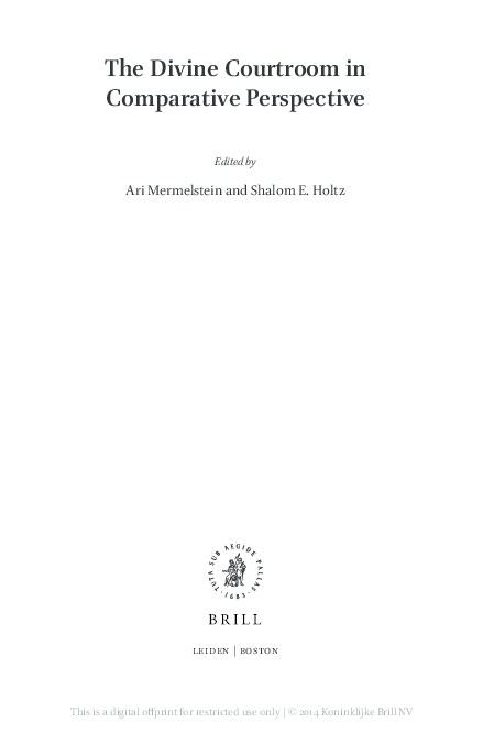 (PDF) “Divine Judges on Earth and in Heaven,” in The Divine Courtroom ...