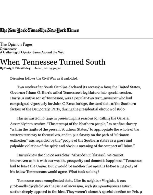 (PDF) When Tennessee Turned South