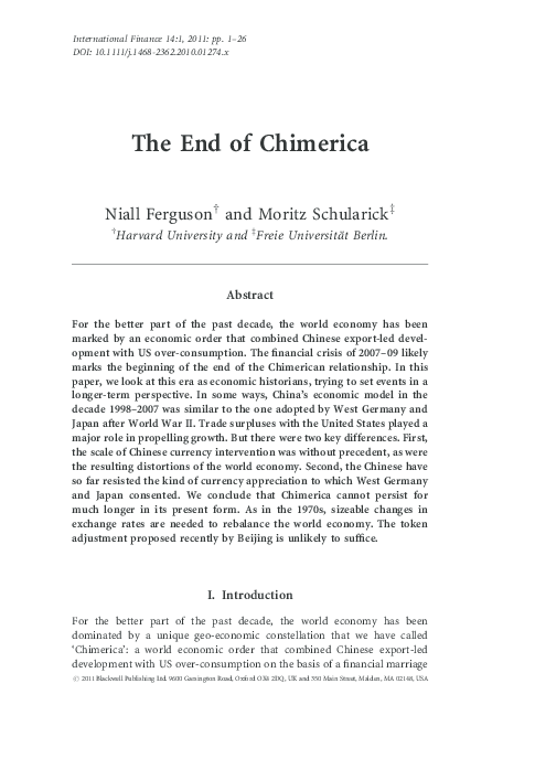 (PDF) The End of Chimerica