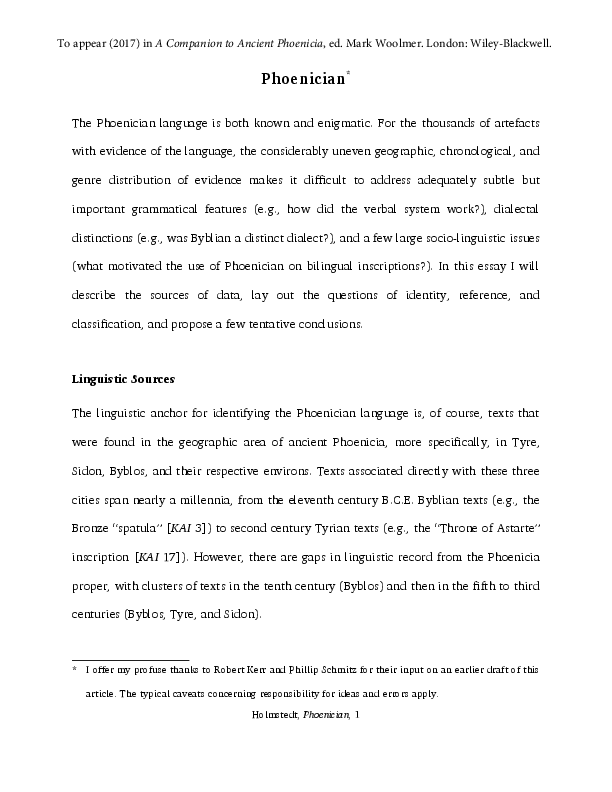 (PDF) Phoenician