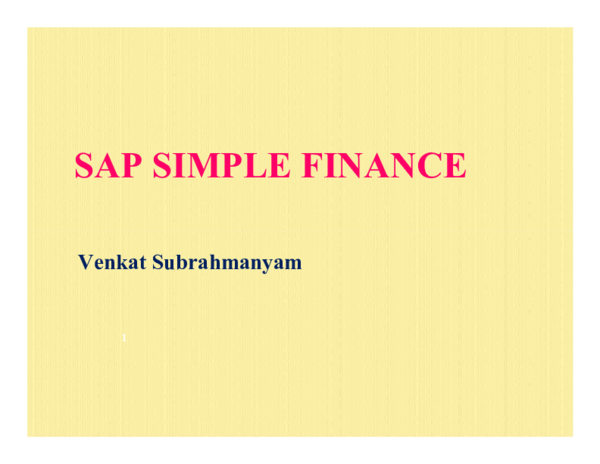 Pdf Sap Simple Finance