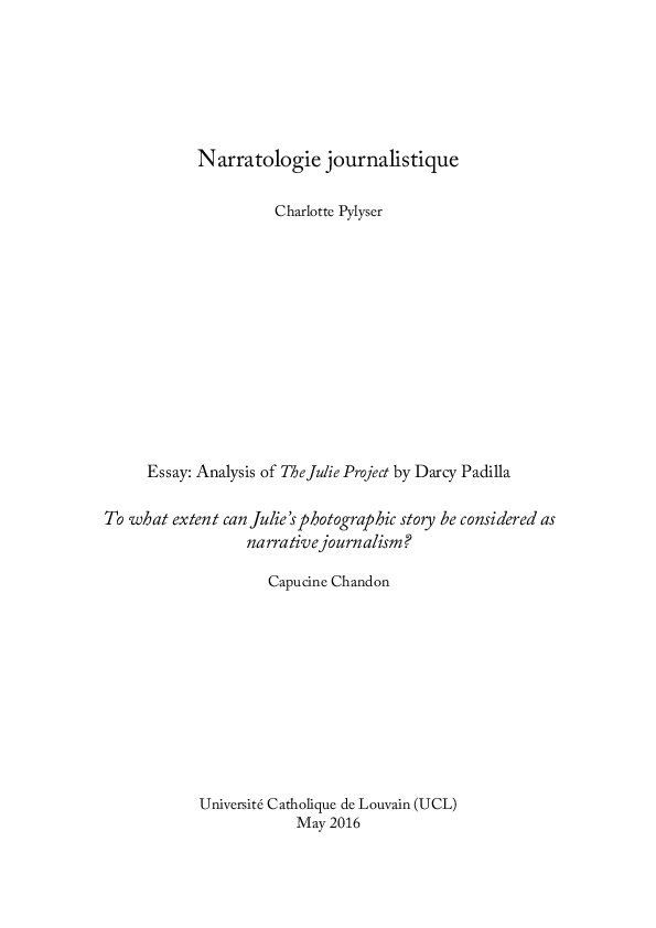 (PDF) Long-term photojournalism, a form of narrative journalism