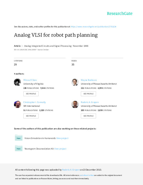 (PDF) Analog VLSI for robot path planning | Roderic A. Grupen ...