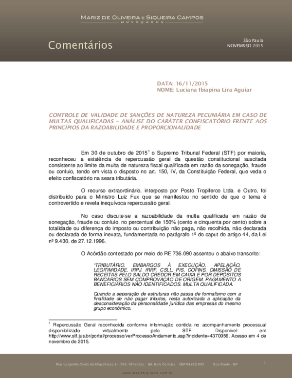 (PDF) CONTROLE DE VALIDADE DE SANÇÕES DE NATUREZA PECUNIÁRIA EM CASO DE ...
