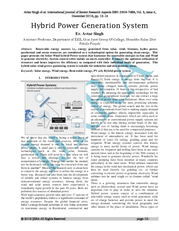 (PDF) Hybrid Power Generation System