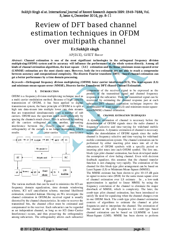 (PDF) DFT-Based Channel Estimation Techniques in OFDM Systems