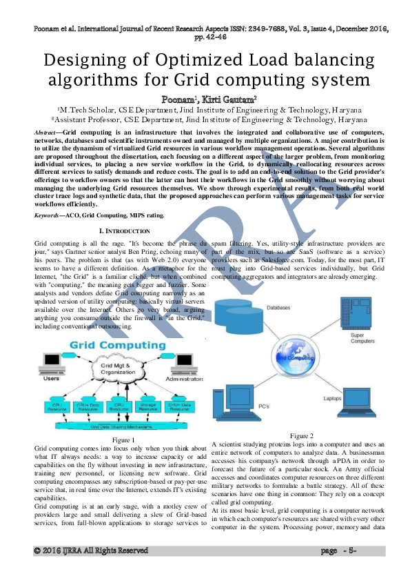 (PDF) Designing of Optimized Load balancing algorithms for Grid computing system
