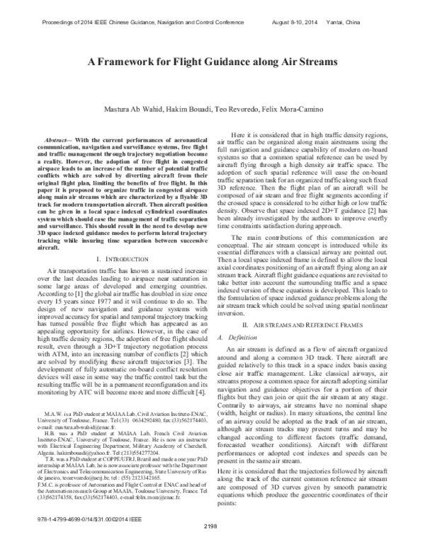 (PDF) A framework for flight guidance along air streams