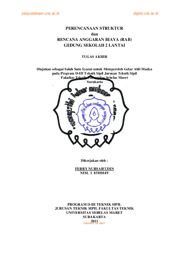 (PDF) PERENCANAAN STRUKTUR dan RENCANA ANGGARAN BIAYA (RAB) GEDUNG ...