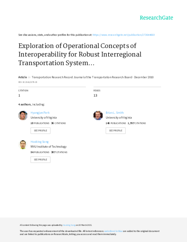 (PDF) Exploration of Operational Concepts of Interoperability for ...