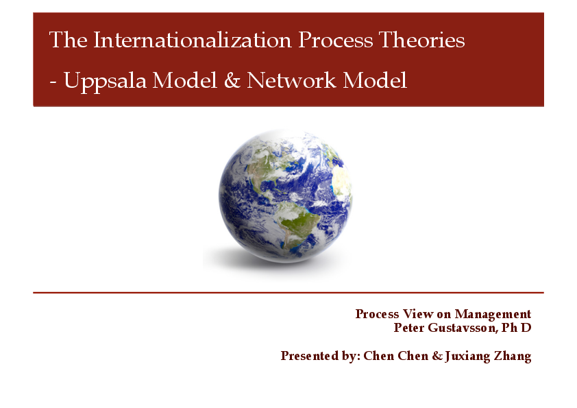 (PDF) The Internationalization Process Theories -Uppsala Model ...