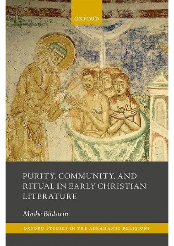 Pdf Purity Community And Ritual In Early Christian Literature