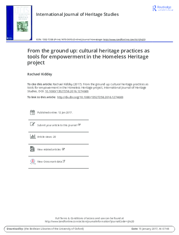 (PDF) International Journal of Heritage Studies From the ground up ...