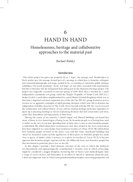 (PDF) Hand in Hand: homelessness, heritage and collaborative approaches ...