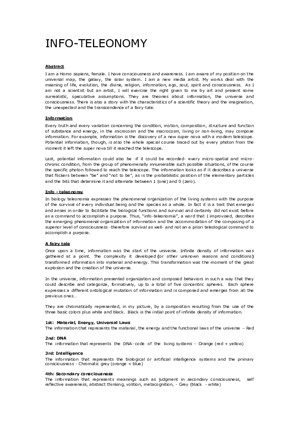 (PDF) Info-teleonomy