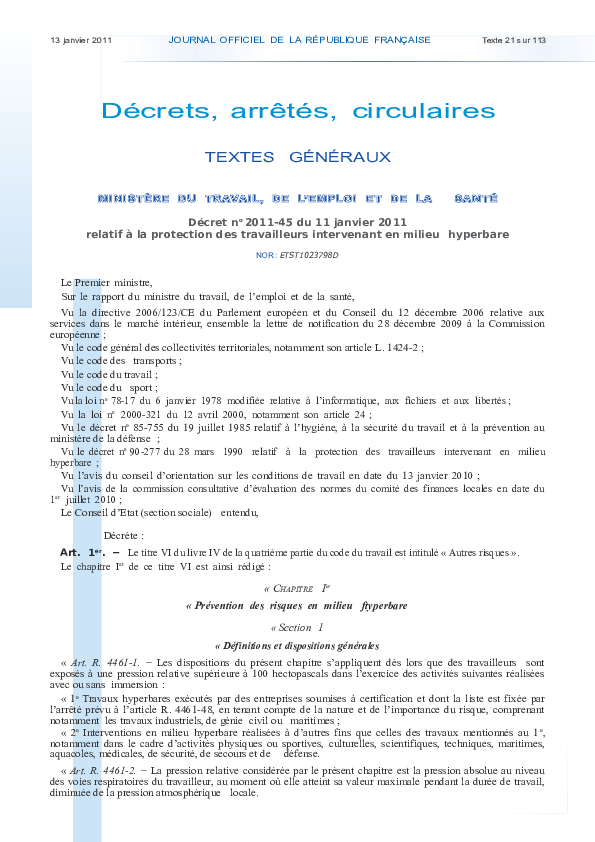 JOURNAL OFFICIEL - Ministére de la santé