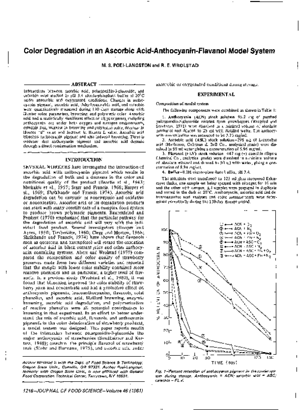 (PDF) Color Degradation in an Ascorbic Acid‐Anthocyanin‐Flavanol Model ...