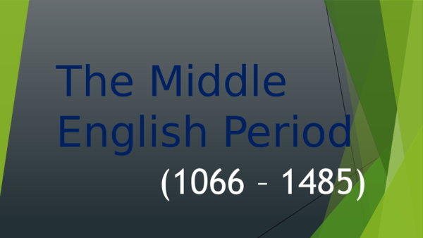 (PPT) The Middle English Period
