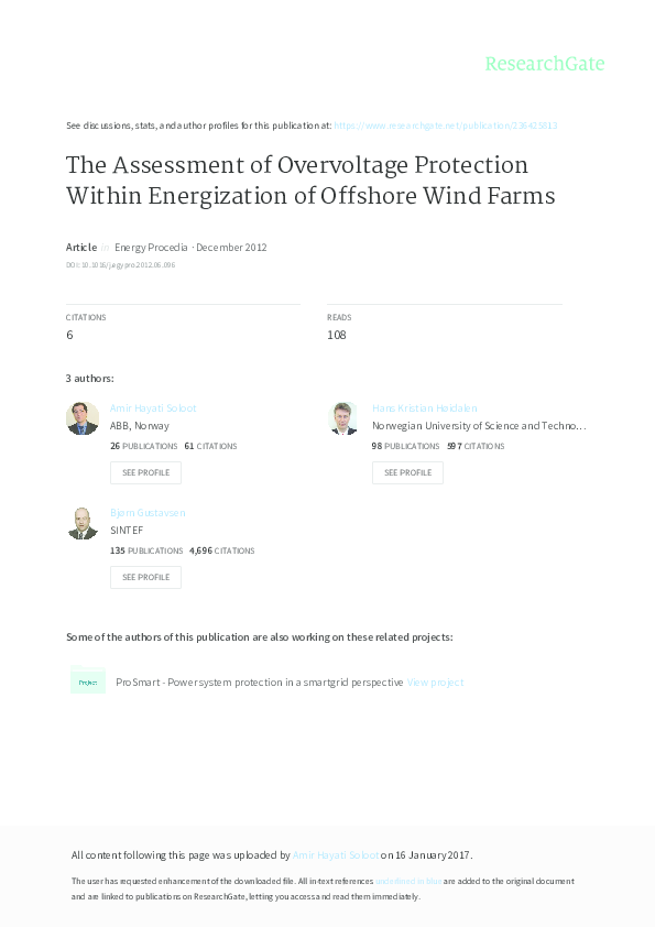 (PDF) The Assessment of Overvoltage Protection Within Energization of ...