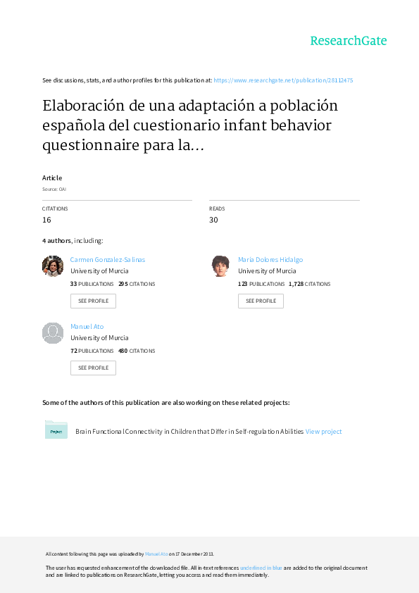 (PDF) Elaboración de una adaptación a población española del ...