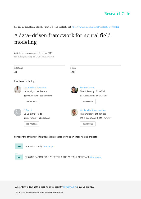 (PDF) A data-driven framework for neural field modeling