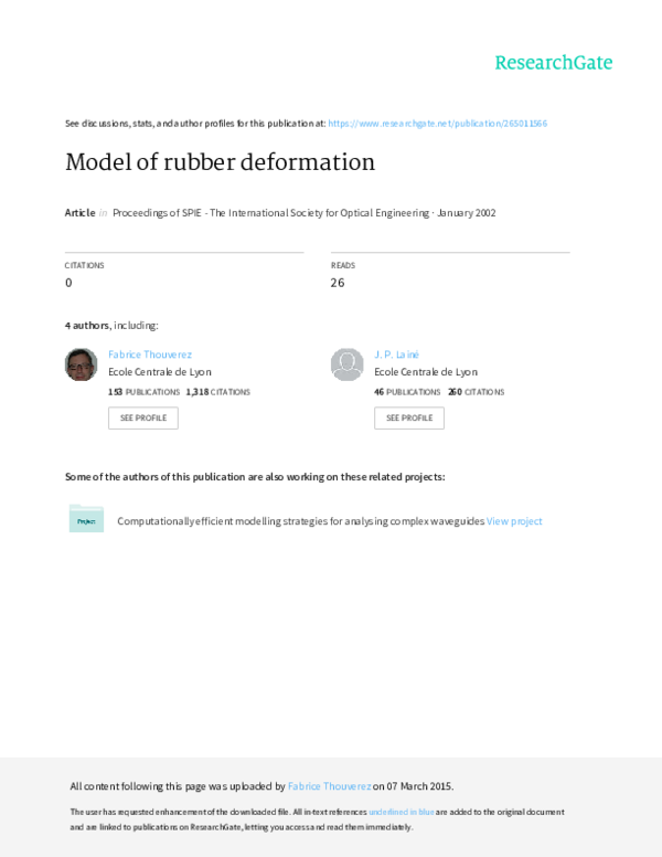 (PDF) Model of rubber deformation