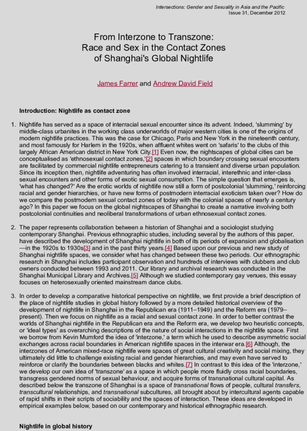 (PDF) From Interzone to Transzone: Race and Sex in the Contact Zones of ...