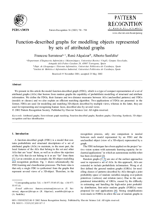 (PDF) Function-described graphs for modelling objects represented by sets of attributed graphs