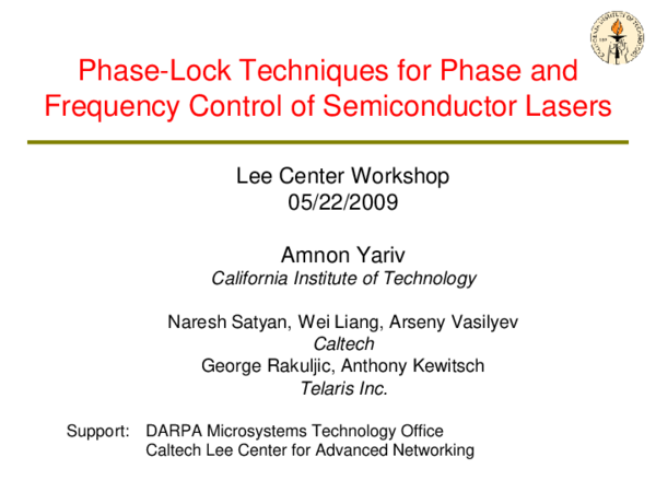 (PDF) Phase-Lock Techniques for Phase and Frequency Control of ...