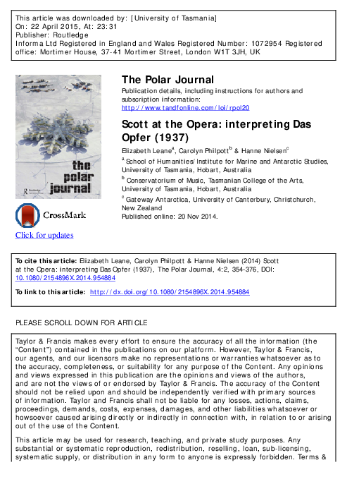 (PDF) Scott at the Opera: interpreting Das Opfer (1937)