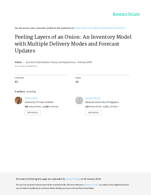 (PDF) Peeling layers of an onion: inventory model with multiple ...