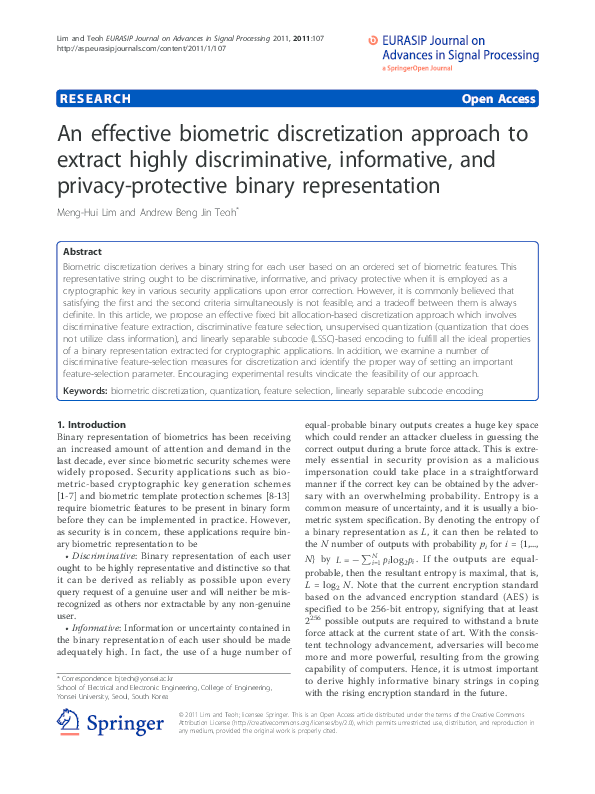 (PDF) An effective biometric discretization approach to extract highly discriminative ...