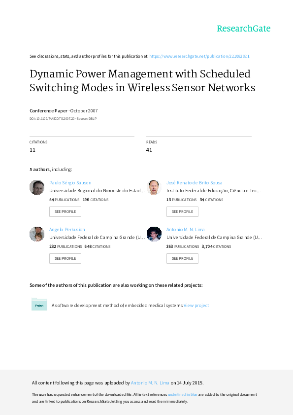 (PDF) Dynamic power management with scheduled switching modes