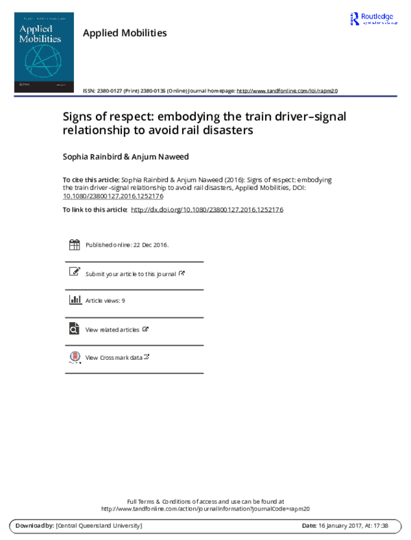 (PDF) Signs of respect: embodying the train driver–signal relationship ...